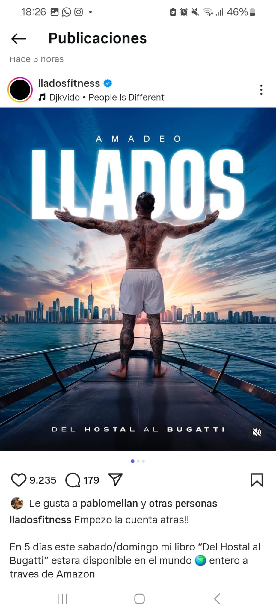 Amadeo Llados anuncia el lanzamiento de su libro 'Del hostal al Bugati'